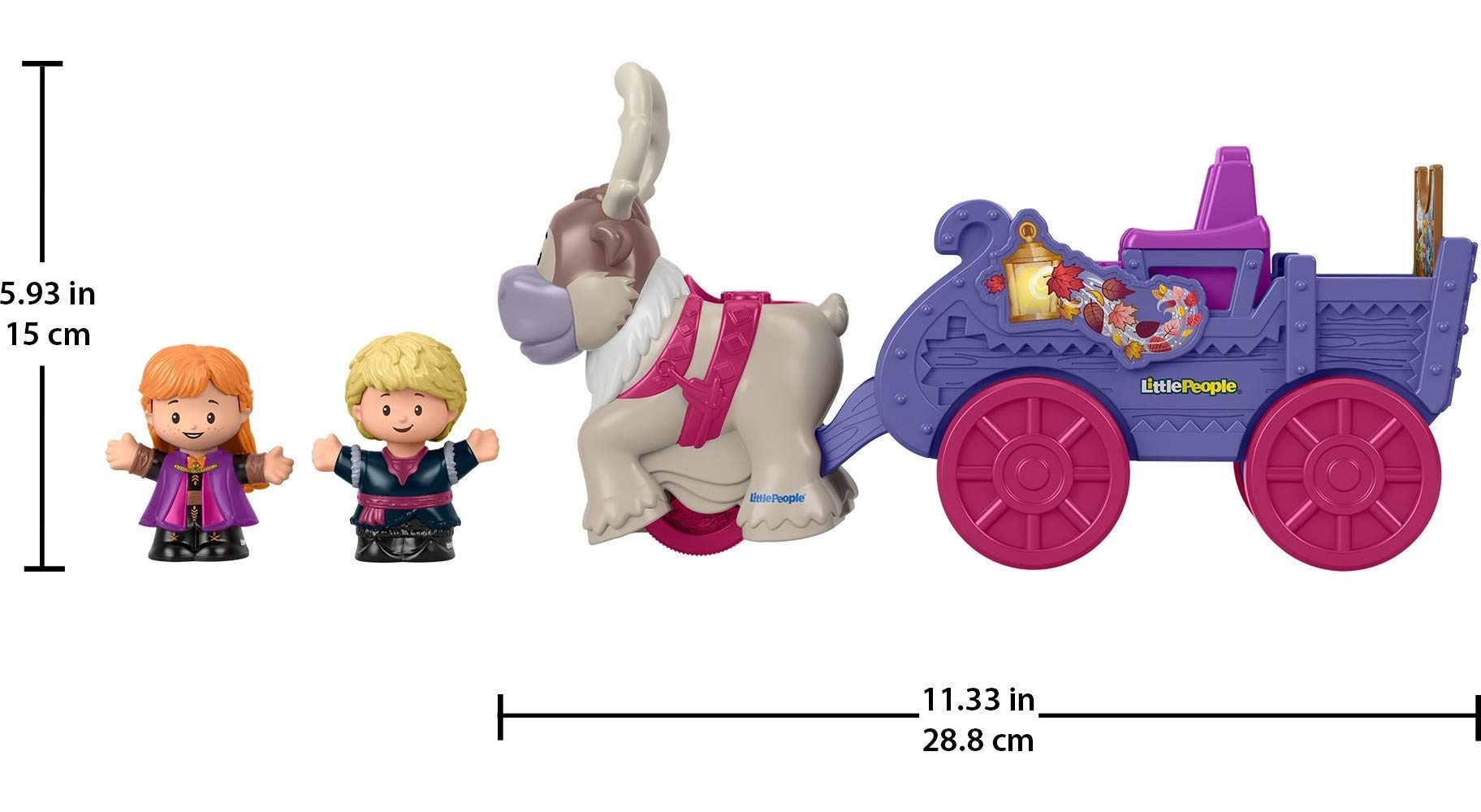 Fisher-Price Little People Toddler Toy Disney Frozen Anna & Kristoff’s Wagon Vehicle & Figure Set for Preschool Pretend Play Kids Ages 18+ Months