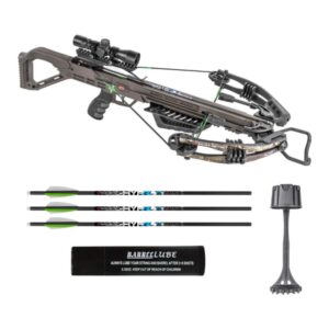 Killer Instinct Lethal 405 FPS Crossbow Bundle with Crossbows Slayer Crossbow Case, and Fixed-Blade Steel Tip 100-Grain Hunting Broadheads (3-Pack)