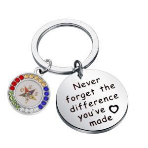 myospark oes jewelry oes sorority jewelry sisterhood gift never forget the difference you've made keychain (oes difference kc)