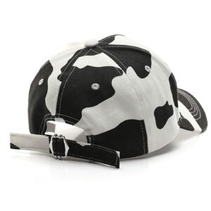 Womens Cow Print Baseball Cap Unisex Adjustable Baseball Hat Casual Cotton Sun Hats for Teen Girls