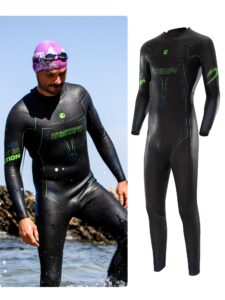 sumarpo triathlon wetsuit men 3/2mm, eco-based yamamoto scs smoothskin neoprene skinsuits for open water swimming, fina & ironman & usat approved