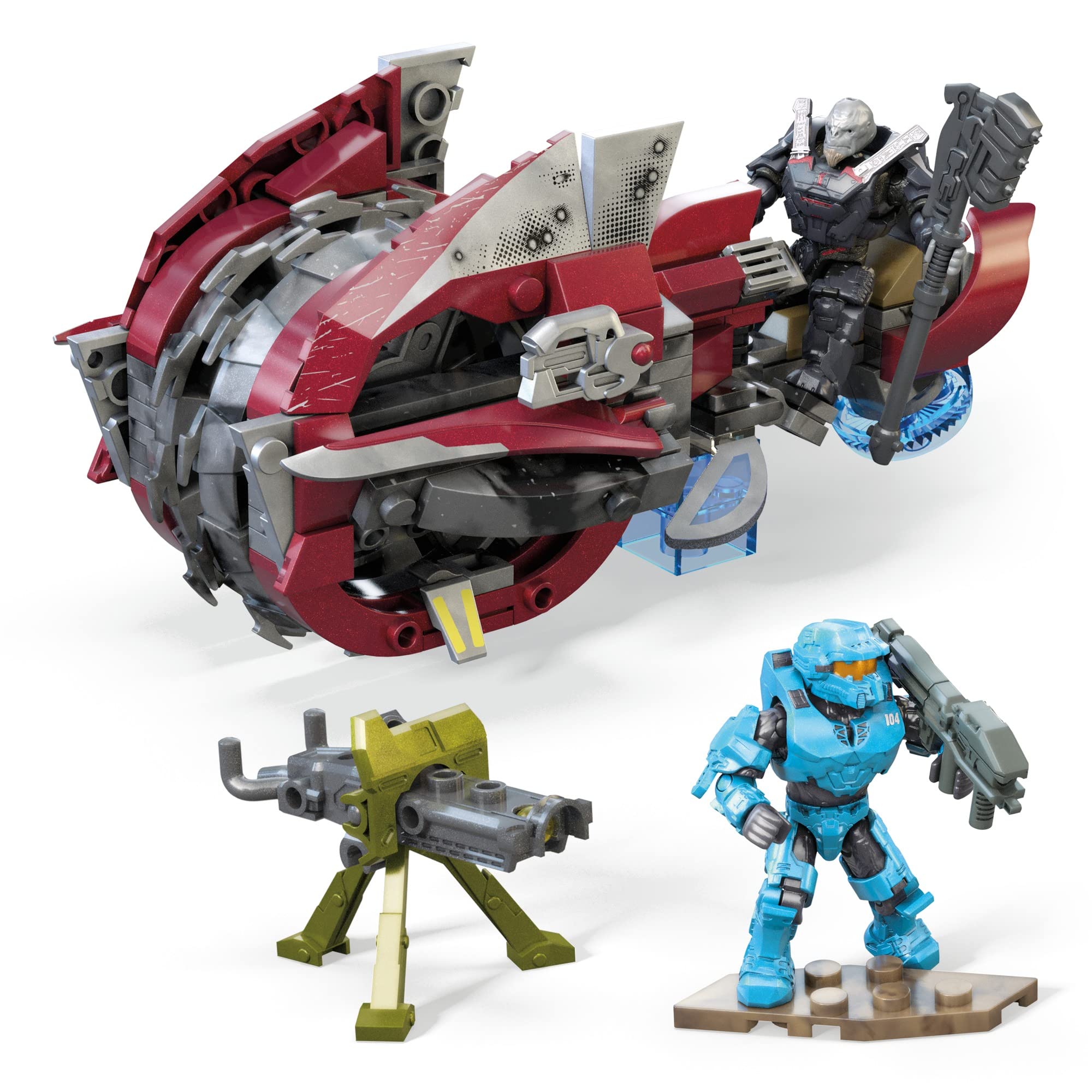 MEGA Halo Infinite Toy Vehicle Building Sets, Chopper Takedown Motorcycle With 2 Poseable, Collectable Micro Action Figures and Accessories