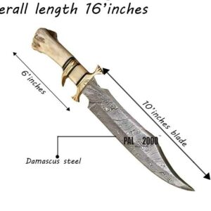 PAL 2000 KNIVES HUN-9871 Handmade Damascus Steel Predator Hunter Knife With Sheath