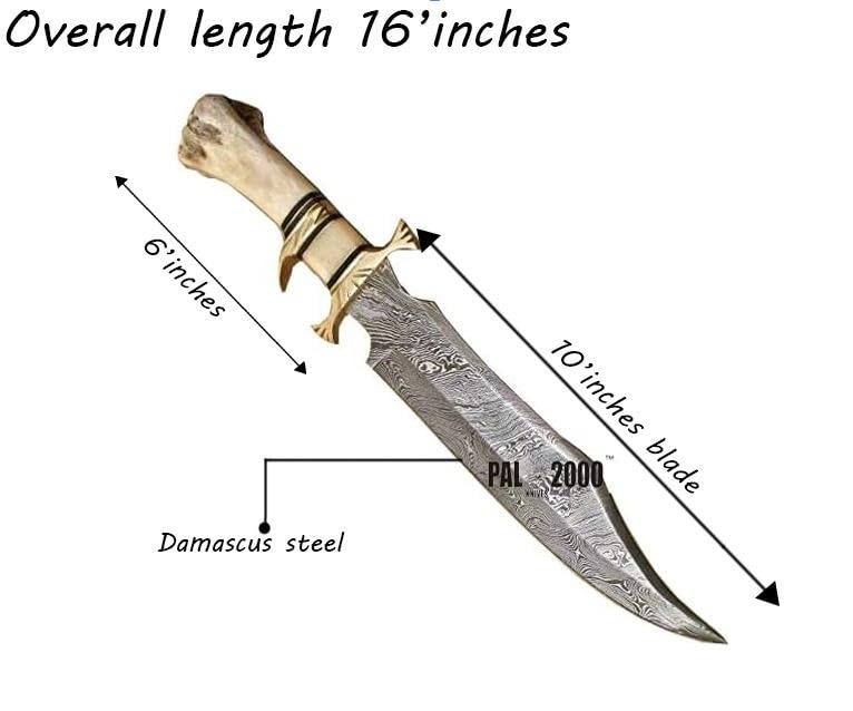 PAL 2000 KNIVES HUN-9871 Handmade Damascus Steel Predator Hunter Knife With Sheath