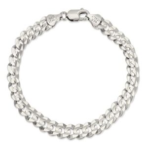 savlano 925 sterling silver curb cuban link chain bracelet for men & women - made in italy comes with a gift box (8, 7.5mm)