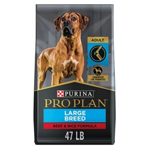 purina pro plan joint health large breed dog food with probiotics for dogs, beef & rice formula - 47 lb. bag