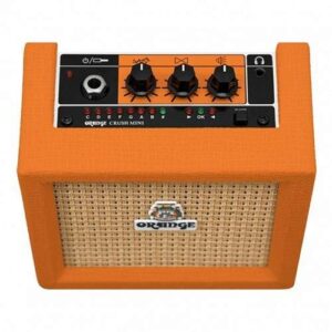 Orange Crush Amp Mini 3W Analogue Combo Battery Powered Amp Bundle with 2 Batteries & Liquid Audio Polishing Cloth - Electric Bass Guitar Amp, Portable Practice Amp, Mini Speaker Amplifier