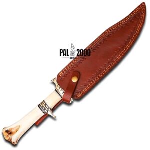 PAL 2000 KNIVES HUN-9871 Handmade Damascus Steel Predator Hunter Knife With Sheath