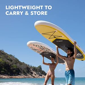 Ciays Inflatable Paddle Board with SUP Accessories of Backpack, 1 Fins, 2 Bags, Leash, Adjustable Paddles, Waterproof Bag, and Hand Pump, 10’5x30’’x6’’ Stand Up Paddleboard Yellow