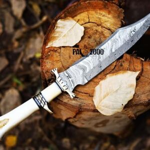 PAL 2000 KNIVES HUN-9871 Handmade Damascus Steel Predator Hunter Knife With Sheath