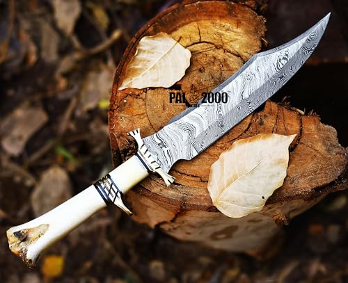 PAL 2000 KNIVES HUN-9871 Handmade Damascus Steel Predator Hunter Knife With Sheath