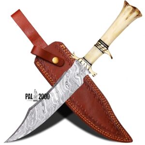 PAL 2000 KNIVES HUN-9871 Handmade Damascus Steel Predator Hunter Knife With Sheath