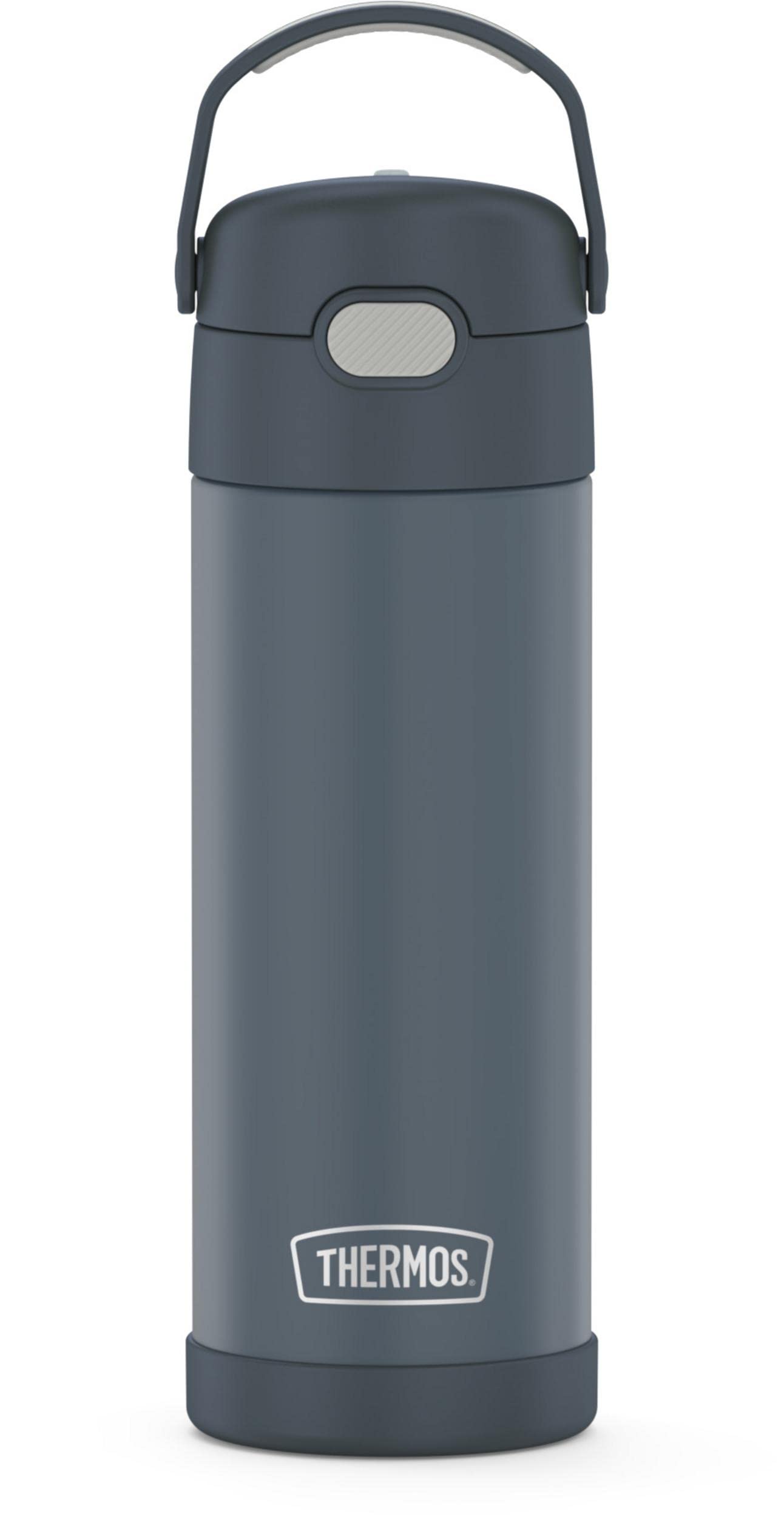 THERMOS FUNTAINER 16 Ounce Stainless Steel Vacuum Insulated Bottle with Wide Spout Lid, Stone Slate