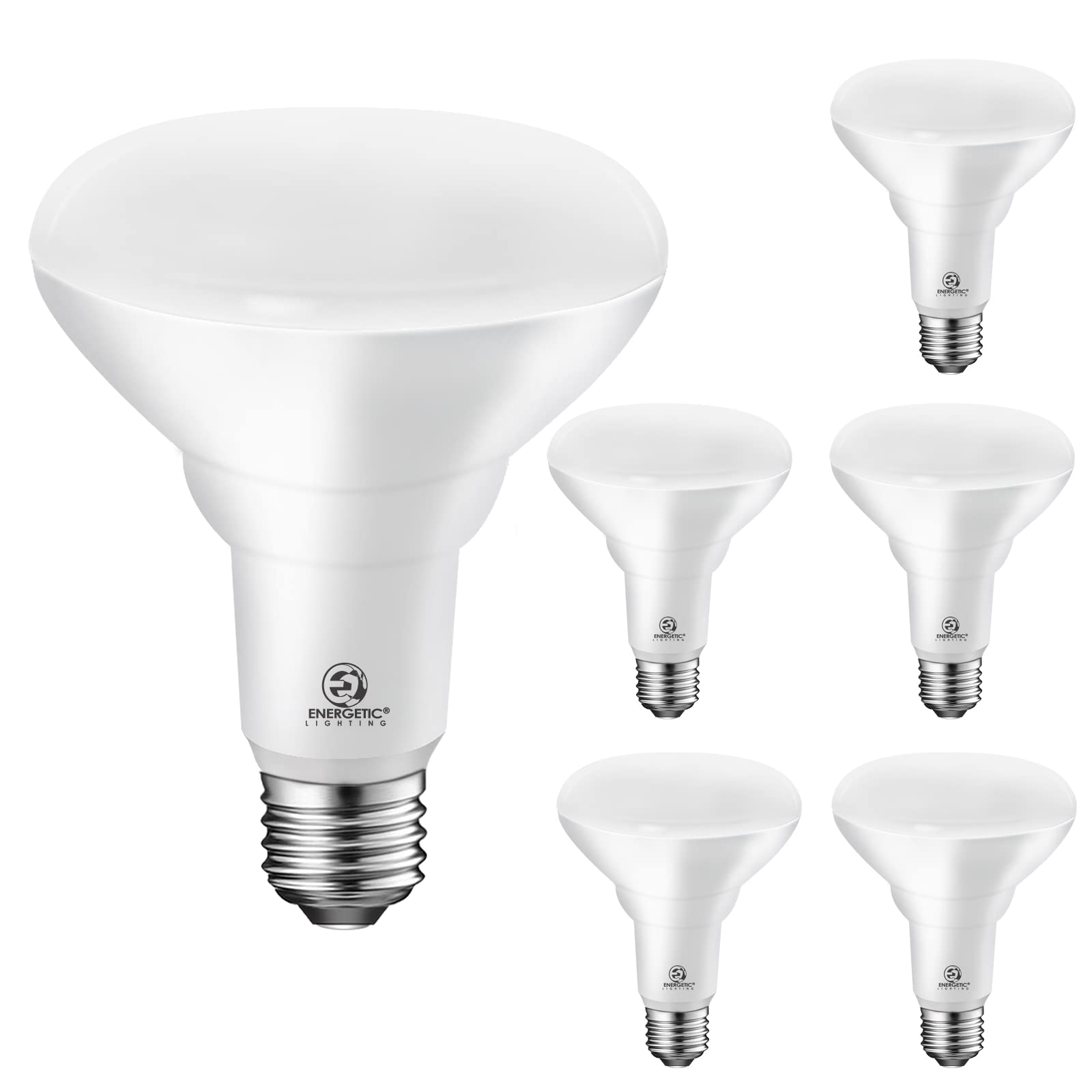 Energetic LED Recessed Light Bulbs BR30, 85W Equivalent, Dimmable, Daylight 5000K, Indoor Flood Lights for Recessed Cans, UL Listed, 6 Pack