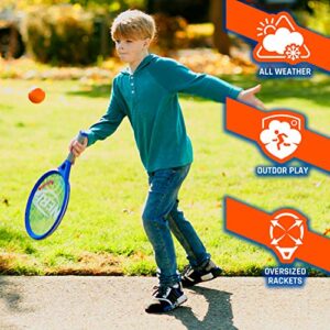 Nerf Driveway Tennis Set for Kids - 2 Player Kids Tennis Set - Jumbo Rackets and Foam Tennis Ball - Indoor Tennis Set - (2) Rackets and Foam Ball Included