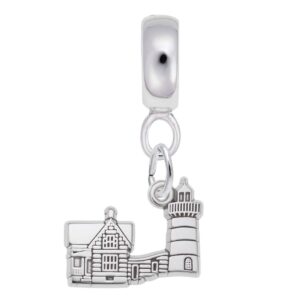 gold plated nubble lighthouse, me charm dangle beads for bracelets