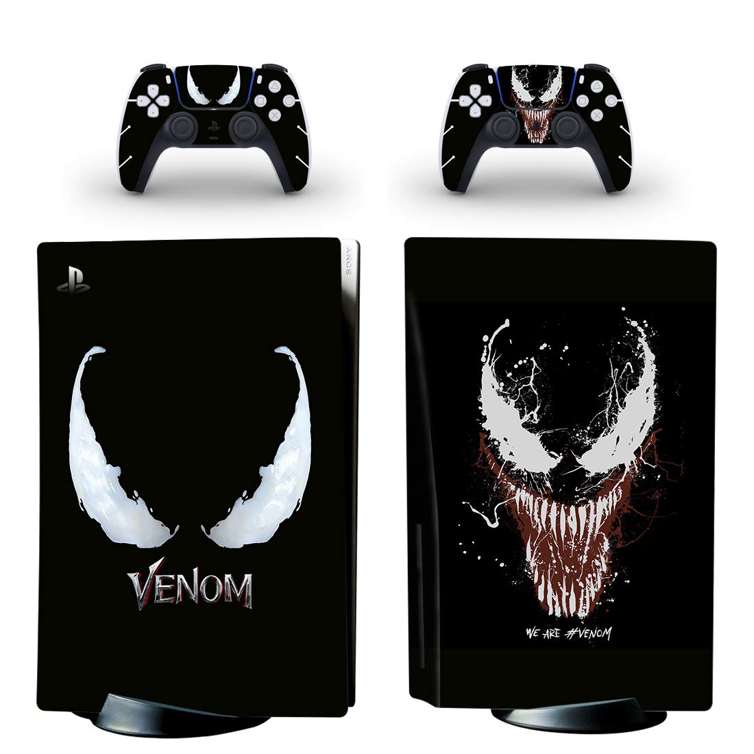 Vanknight Console Decal Skin Hero Alien Monster Vinyl Sticker Compatible with PS5 Disk Standard Console Controllers Wrap Skin