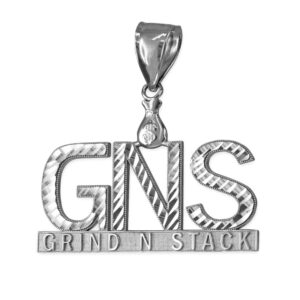 sterling silver gns grind-n-stack hip-hop dc pendant