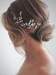 earent bride wedding crystal hair vine bridal long headband wedding hair piece rhinestone hair accessories for women and girls (silver)