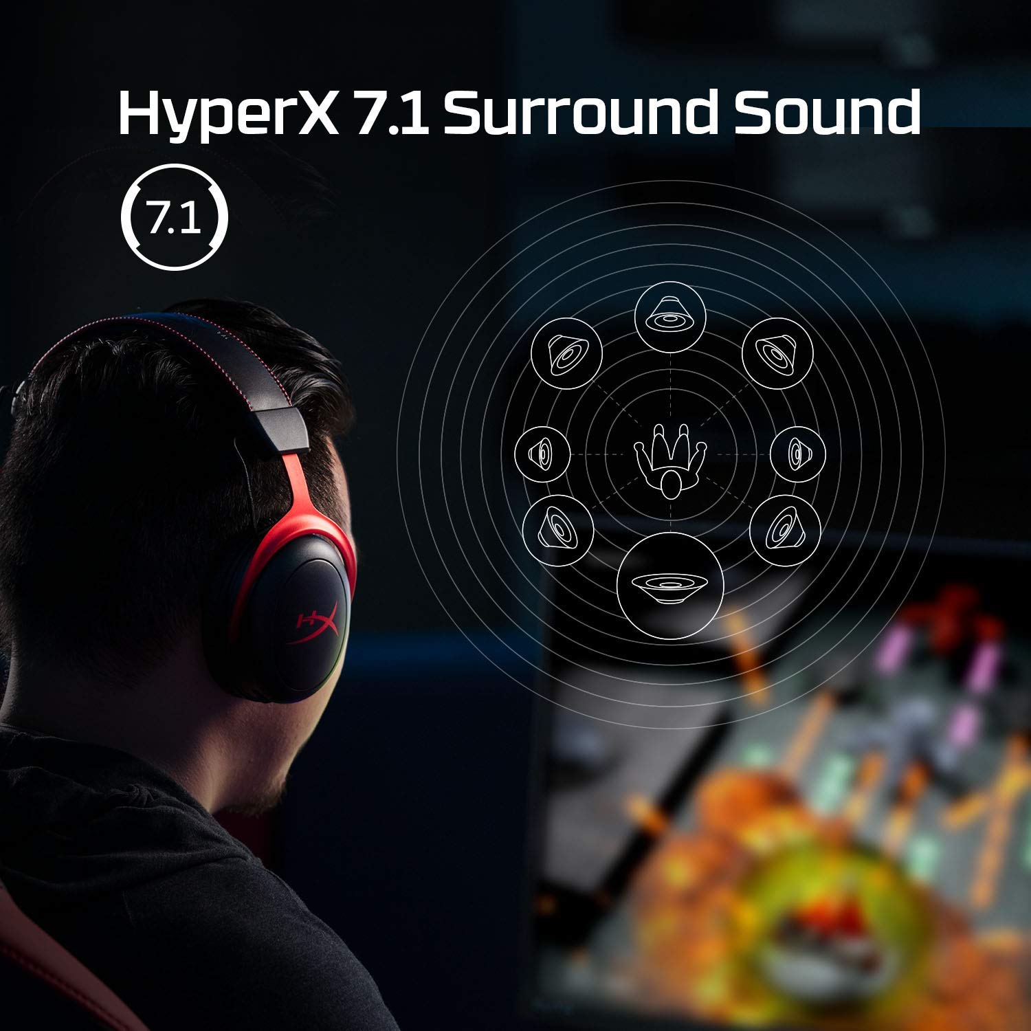 HyperX Cloud II Wireless - Gaming Headset for PC, PS4, Switch, Long Lasting Battery Up to 30 Hours, 7.1 Surround Sound, Memory Foam, Detachable Noise Cancelling Microphone w/Mic Monitoring (Renewed)