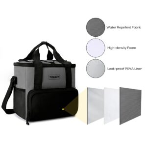 TOURIT Cooler Bag 24-Can Insulated Soft Cooler Lunch Coolers Portable Cooler Bag 14.6L for Picnic, Beach, Work, Trip, Daily,Grey