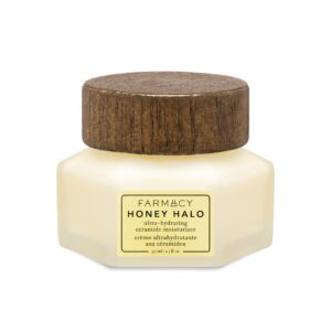 farmacy ceramide face moisturizer - honey halo hydrating facial moisturizer for dry skin - plumps, soothes + restores skin with potent ceramides + buckwheat honey for a dewy, healthy glow (50ml)