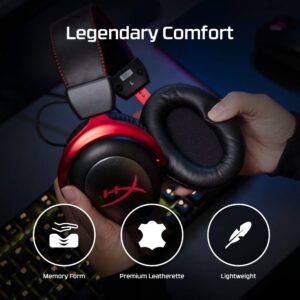 HyperX Cloud II Wireless - Gaming Headset for PC, PS4, Switch, Long Lasting Battery Up to 30 Hours, 7.1 Surround Sound, Memory Foam, Detachable Noise Cancelling Microphone w/Mic Monitoring (Renewed)