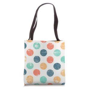 colorful vintage polka dots decorative pattern tote bag