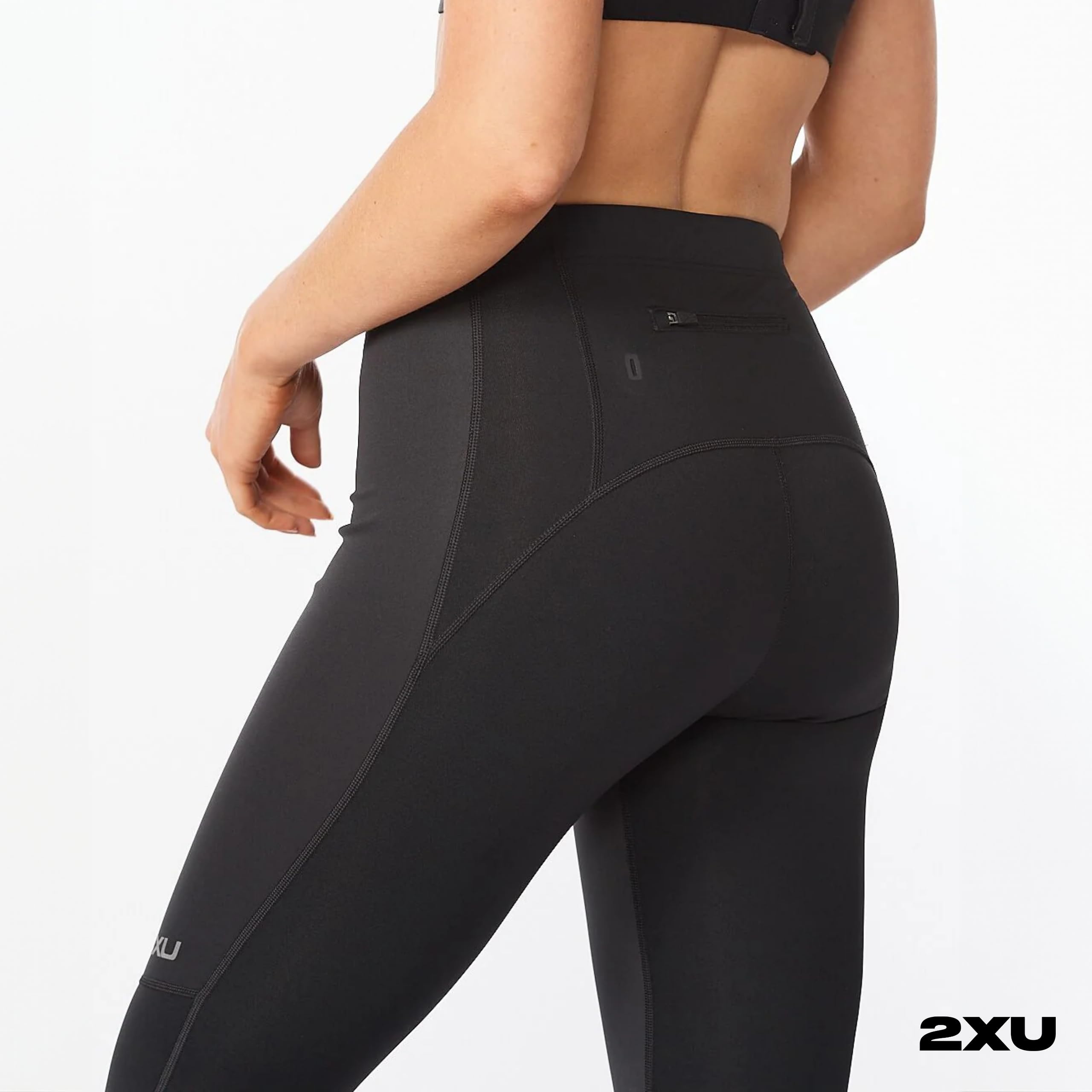 2XU Women's Ignition Shield Compression Tights - Powerful Support & Warmth - Black/Black Reflective - Size Small