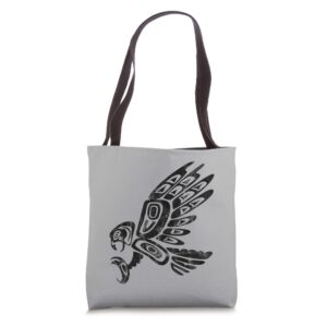 falcon abstract haida art pacific northwest coast bird tote bag