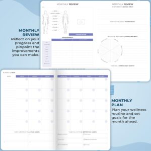 Clever Fox Fitness & Food Journal – Nutrition & Workout Planner for Women & Men – Diet & Gym Exercise Log Book with Calendars, Diet & Training Trackers - Undated, A5 Size, Hardcover (Light Blue)