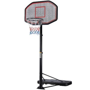 yaheetech portable basketball hoop,7 to 10 ft adjustable height basketball stand system for youth adult indoor outdoors w/wheels & 43 inch backboard