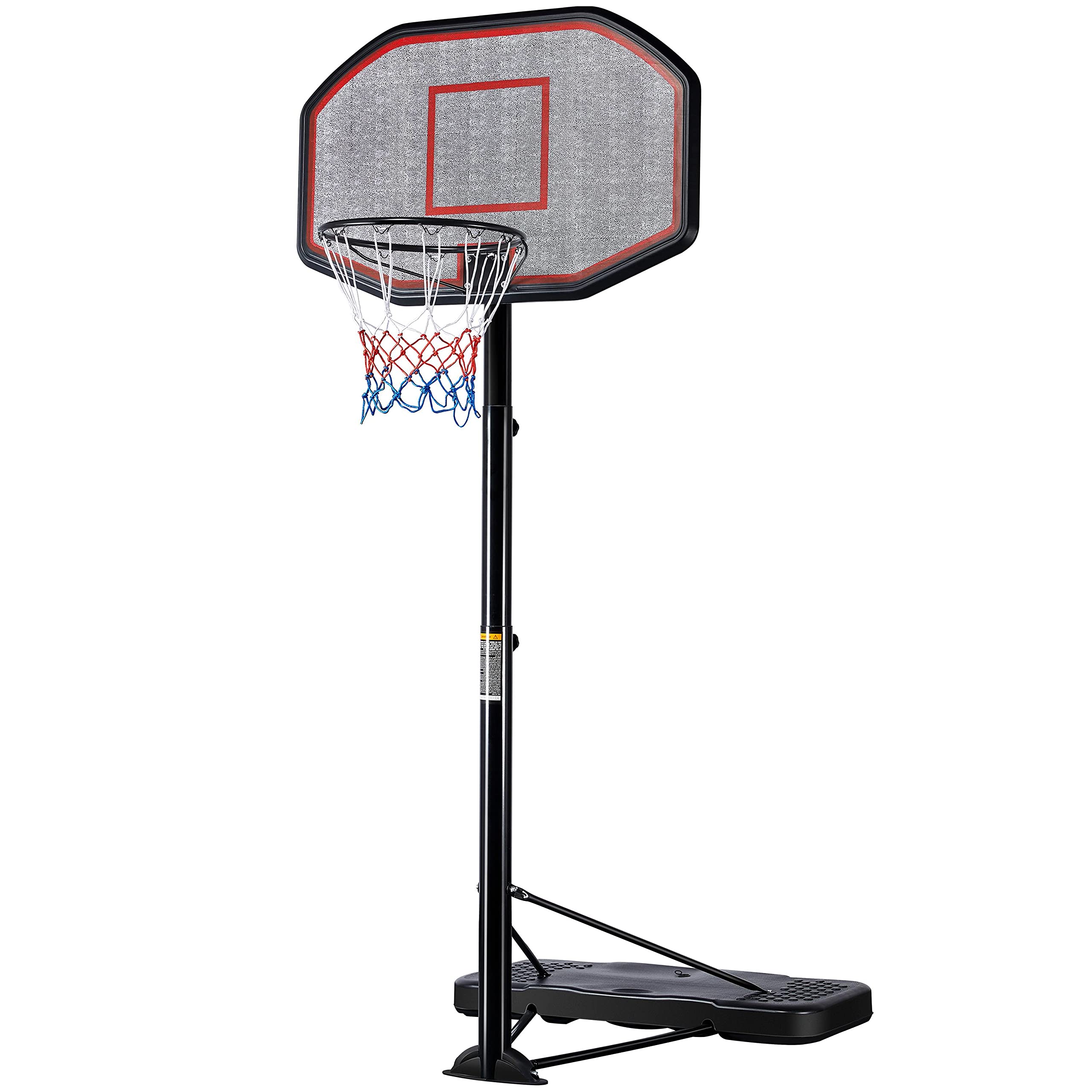 Yaheetech Portable Basketball Hoop,7 to 10 FT Adjustable Height Basketball Stand System for Youth Adult Indoor Outdoors w/Wheels & 43 Inch Backboard