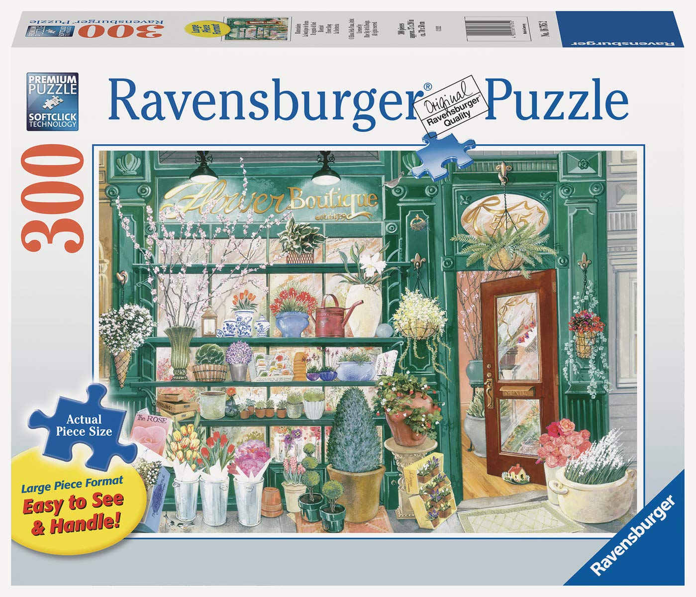 Ravensburger Flower Shop 300 Piece Large Format Jigsaw Puzzle | FSC Certified Product | Enhanced with Softclick Technology Ideal Gift for Adults and Kids