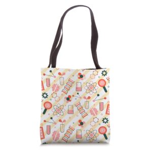 chemistry pattern atom science chemist novelty gift tote bag