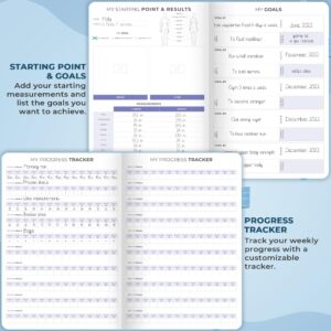 Clever Fox Fitness & Food Journal – Nutrition & Workout Planner for Women & Men – Diet & Gym Exercise Log Book with Calendars, Diet & Training Trackers - Undated, A5 Size, Hardcover (Light Blue)