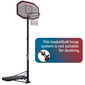 Yaheetech Portable Basketball Hoop,7 to 10 FT Adjustable Height Basketball Stand System for Youth Adult Indoor Outdoors w/Wheels & 43 Inch Backboard