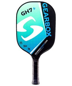 gearbox gh7+ pickleball paddle, blue/green