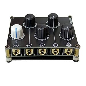 mini 4-way audio mixer stereo 4-in-1-out aux, passive 3.5mm line levels control