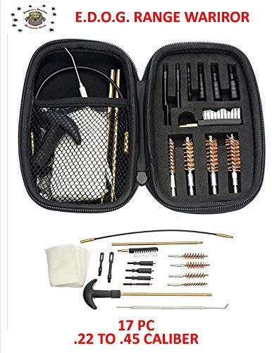 EDOG Range Warrior 27 Pc Gun Cleaning Kit -Featuring The Reaper Distressed Mat, Range Warrior Universal .22 9mm - .45 Kit & Tac Book Accessories Set