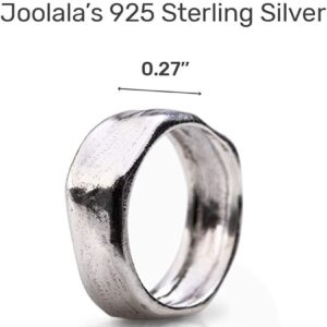 Joolala Winding Road Hand Hammered Oxidized Finish Ring in 925 Sterling Silver - Gift for Women, Size 7