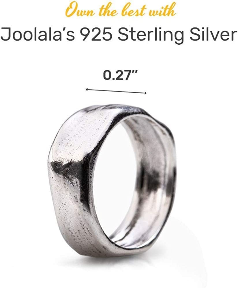 Joolala Winding Road Hand Hammered Oxidized Finish Ring in 925 Sterling Silver - Gift for Women, Size 7