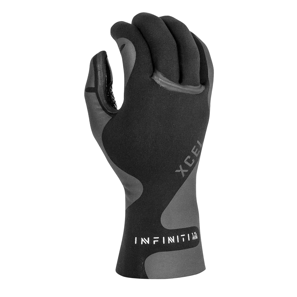 XCEL Unisex Infiniti 5 Finger Glove 1.5mm (Black, Large)