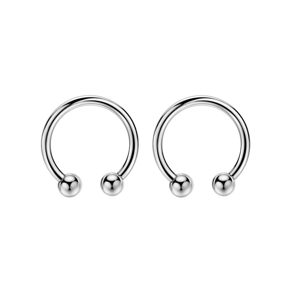 FANSING 10g 10mm Horseshoe Septum Jewelry 316L Surgical Steel Septum Ring Internally Threaded Thick Septum Rings Jewelry 10 Gauge Horseshoe Septum Nose Rings for Women Men