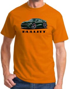 2019 2020 bullitt ford mustang full color design print tshirt xxx-large orange