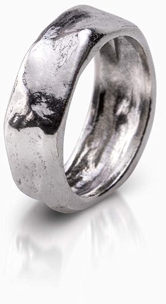 Joolala Winding Road Hand Hammered Oxidized Finish Ring in 925 Sterling Silver - Gift for Women, Size 7