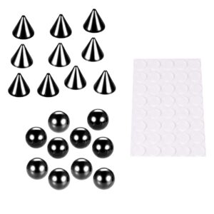 hekeuor fake nose lip eyebrow non-piercing body jewelry stainless steel 5mm ball/spike kit sticker (black 5mm)