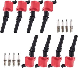 mck 8 pcs racing ignition coil pack + 8 platinum spark plug compatible with mercury ford lincoln e-150 e-250 f-150 f-250 explorer expedition mustang navigator grand marquis mountaineer 00-11 fd503