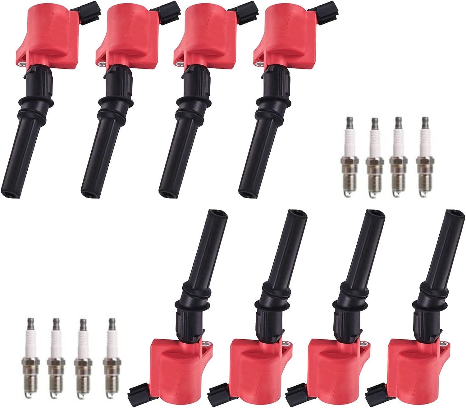 MCK 8 pcs Racing Ignition Coil Pack + 8 Platinum Spark Plug Compatible With Mercury Ford Lincoln E-150 E-250 F-150 F-250 Explorer Expedition Mustang Navigator Grand Marquis Mountaineer 00-11 FD503