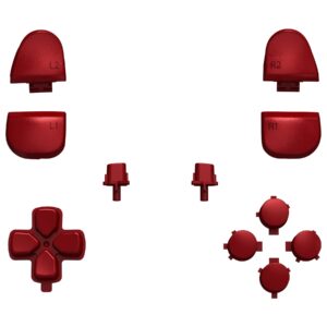 eXtremeRate Replacement D-pad R1 L1 R2 L2 Triggers Share Options Face Buttons, Scarlet Red Full Set Buttons Compatible with ps5 Controller BDM-030 BDM-040 - Controller NOT Included